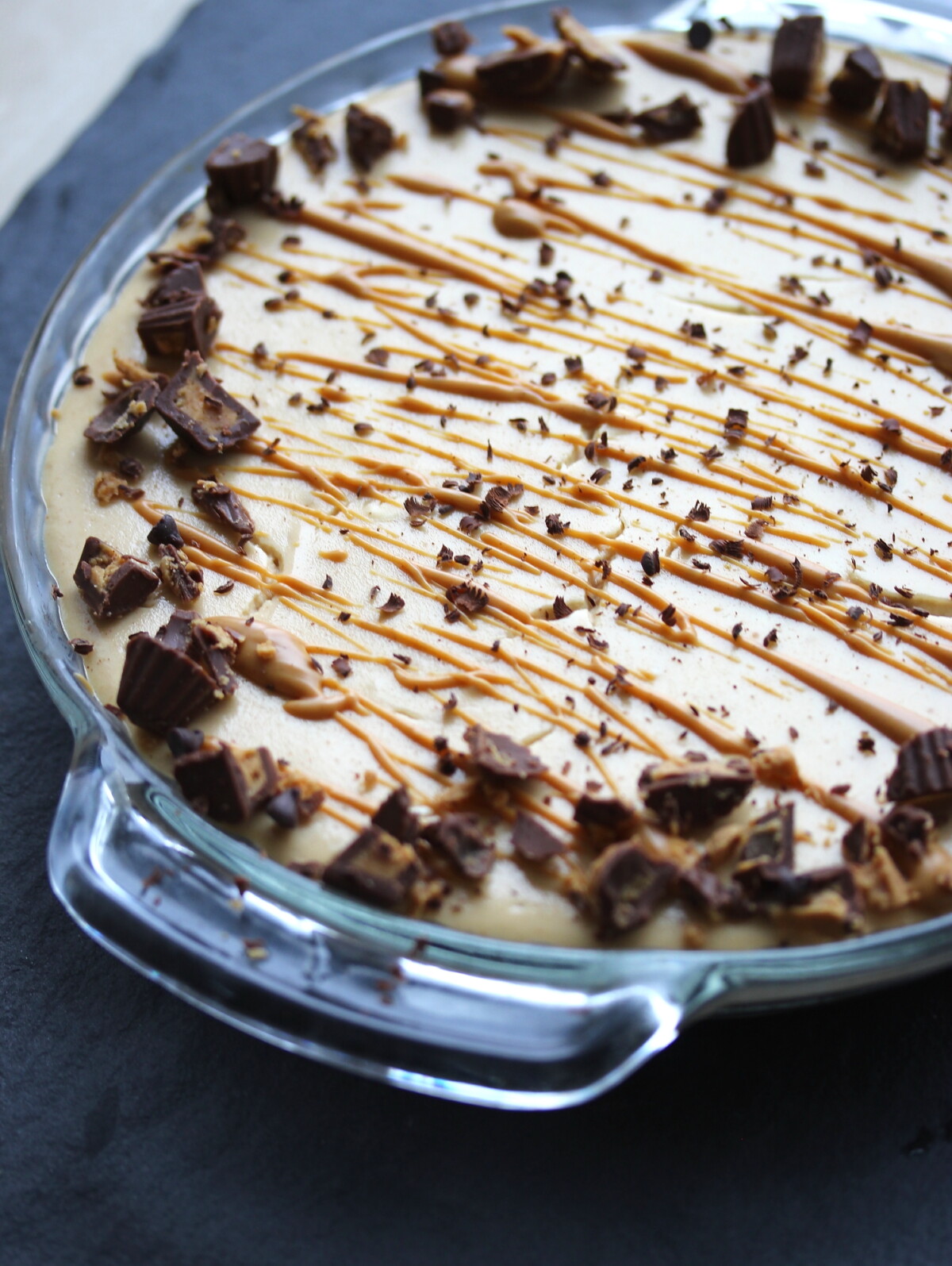 Skinny Peanut Butter Chocolate Protein Cheesecake - Dishing Out Health
