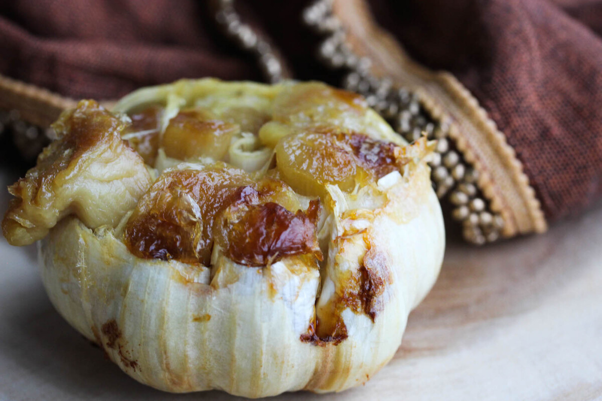 Balsamic Glazed Pork with Roasted Garlic Herb Polenta and Greens ...