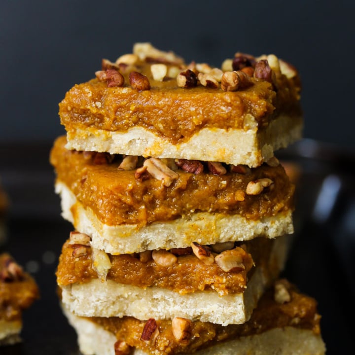 Raw Pumpkin Pie Bars - Dishing Out Health