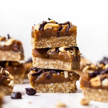 Vegan Peanut Butter Snickers Bars (No Bake, 5 Ingredients) - Dishing ...