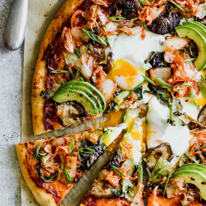 The Ultimate Kimchi Breakfast Pizza - Dishing Out Health