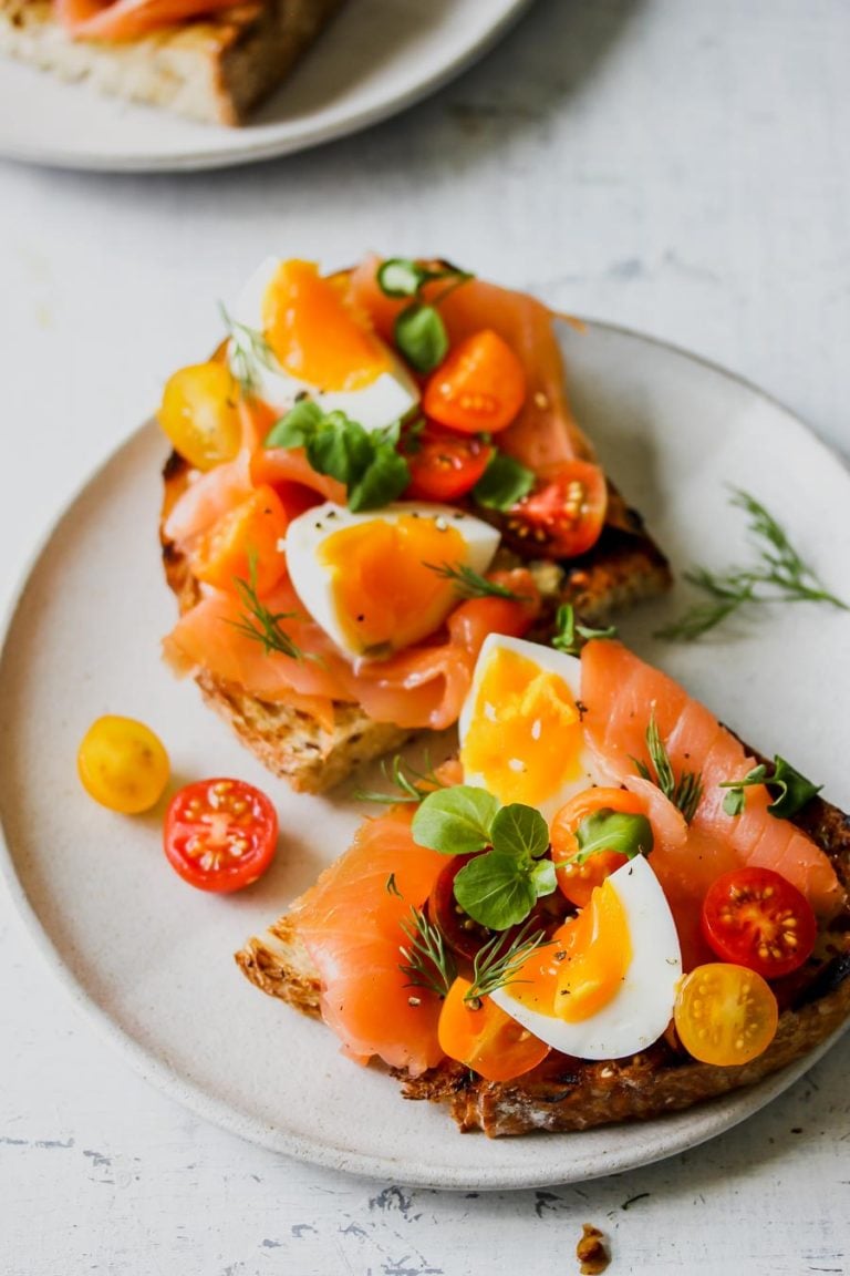 Smoked Salmon Niçoise Toast - Dishing Out Health