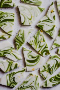 Matcha-Tahini White Chocolate Bark - Dishing Out Health