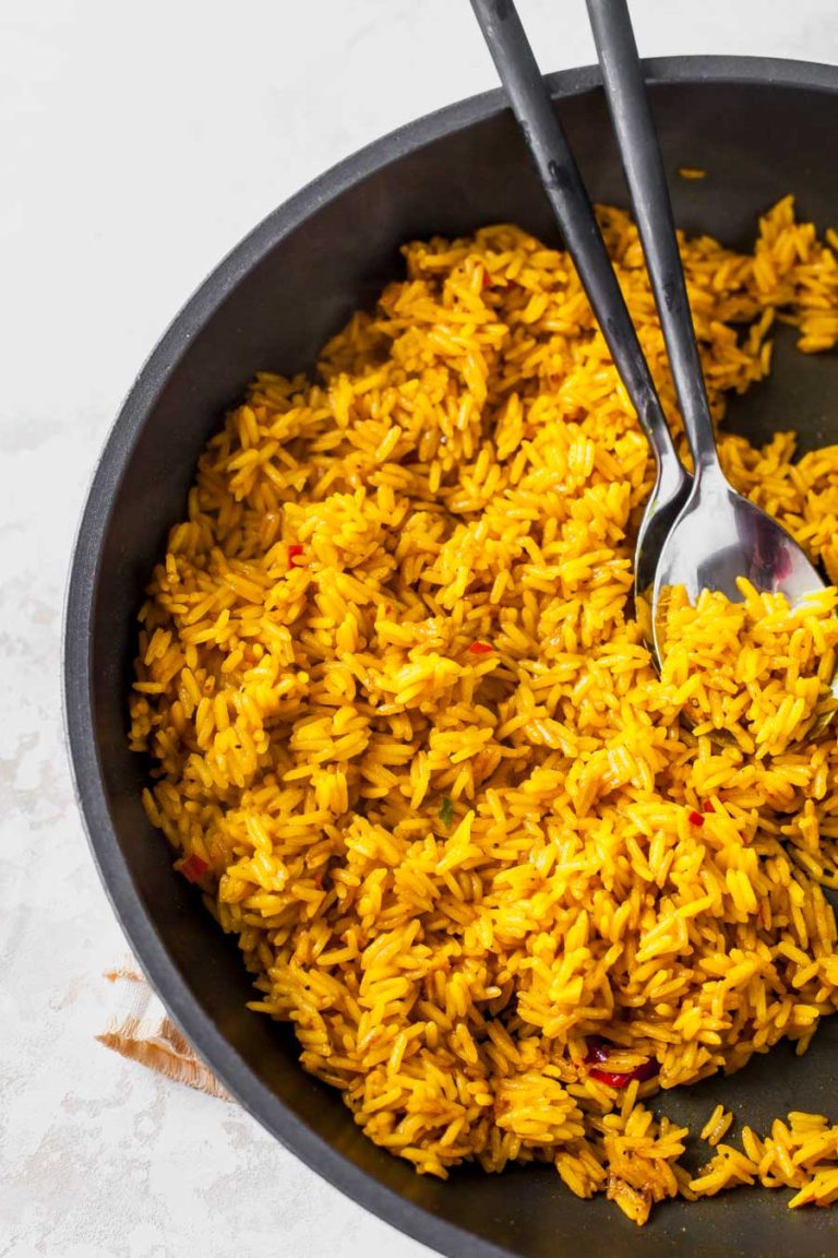 30 Minute Golden Rice Pilaf - Dishing Out Health