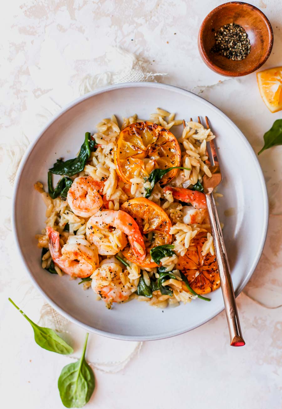 One Skillet Lemon Pepper Shrimp and Orzo | Dishing Out Health One Skillet Lemon Pepper Shrimp and Orzo | Dishing Out Health