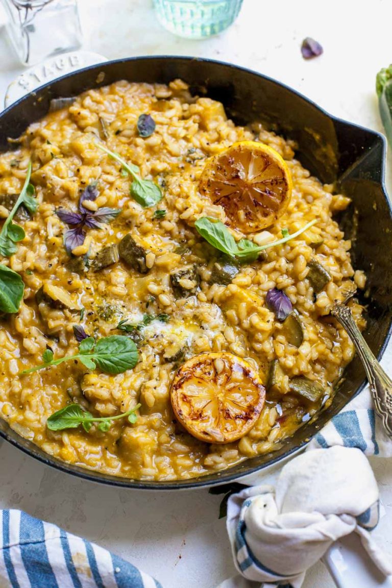 Lemon Butter Risotto with Zucchini - Dishing Out Health