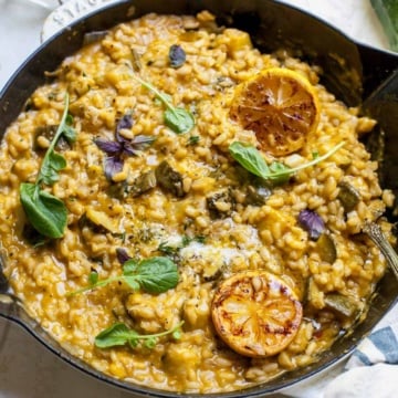 Lemon Butter Risotto with Zucchini - Dishing Out Health