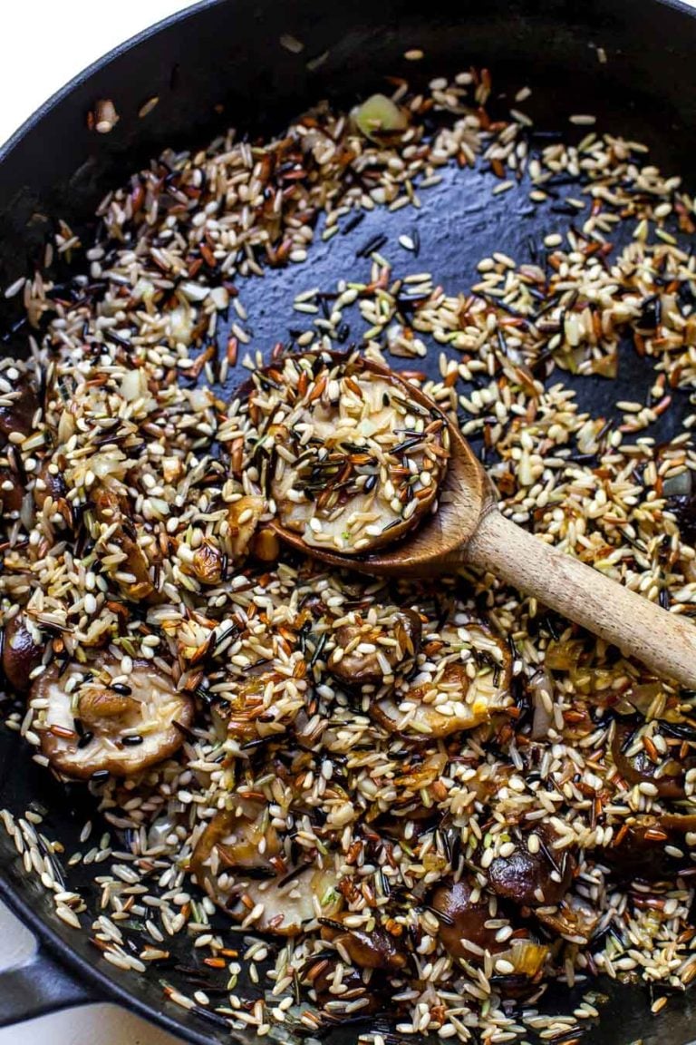 One Pan Wild Rice and Cheesy Broccoli Casserole - Dishing Out Health