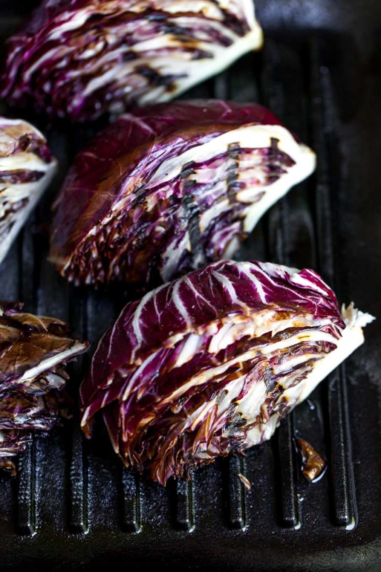 Grilled Radicchio Salad with Creamy Miso Dressing - Dishing Out Health