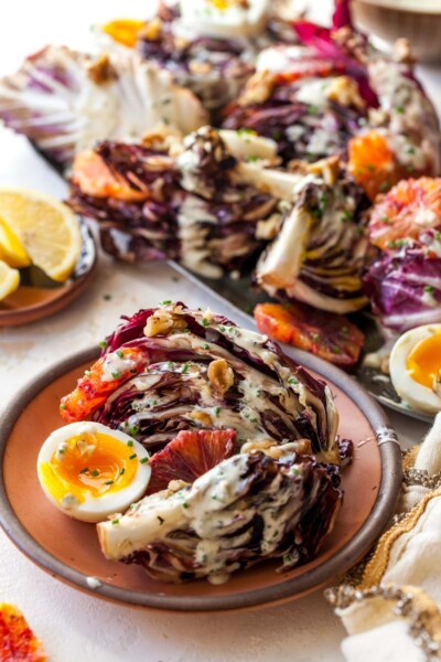 Grilled Radicchio Salad with Creamy Miso Dressing - Dishing Out Health