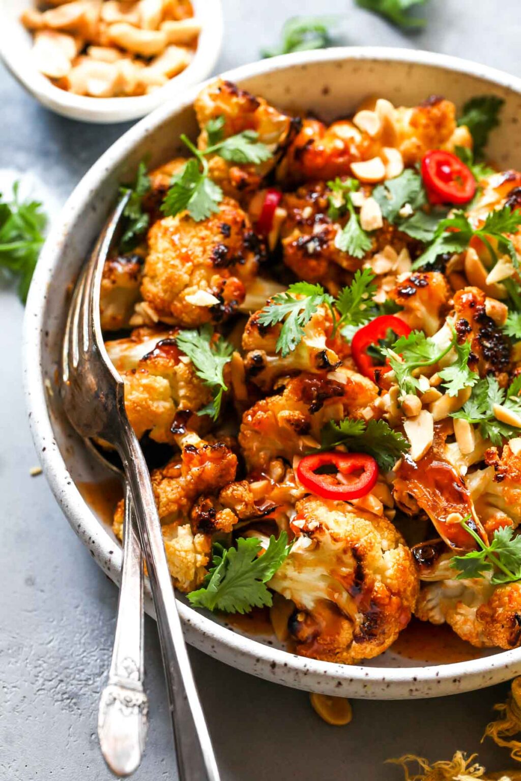 Asian BBQ Roasted Cauliflower - Dishing Out Health