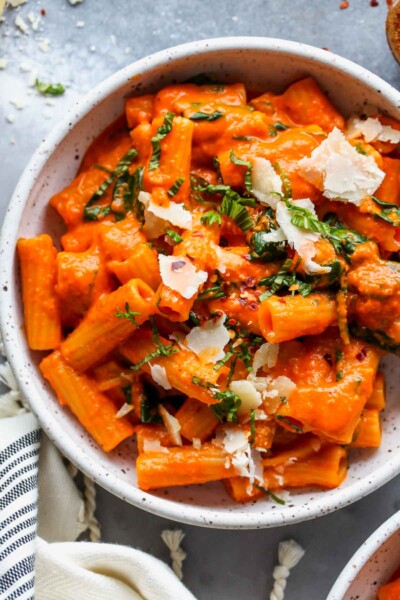 Creamy Red Pepper Pasta - Dishing Out Health