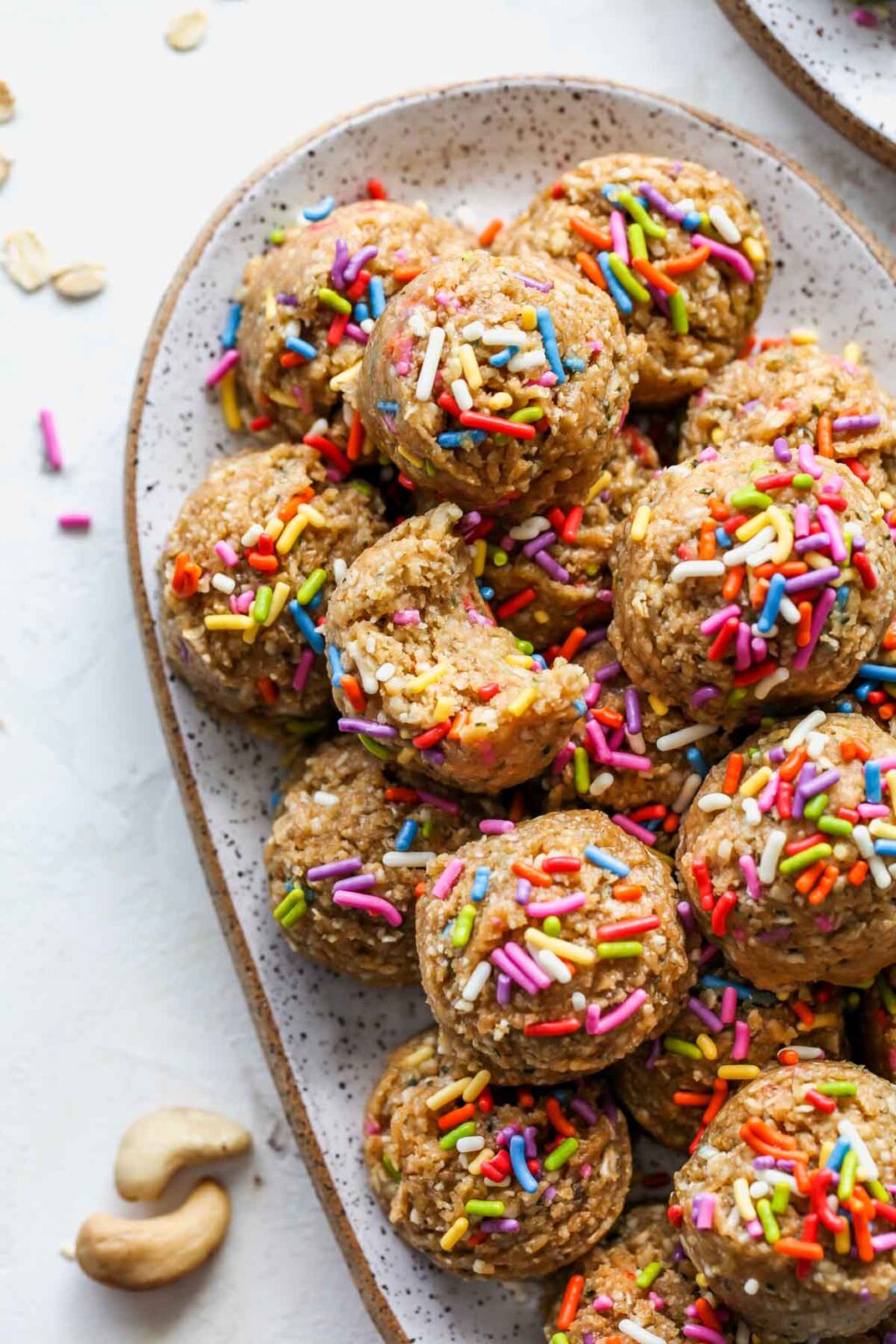 Birthday Cake Protein Balls - Dishing Out Health