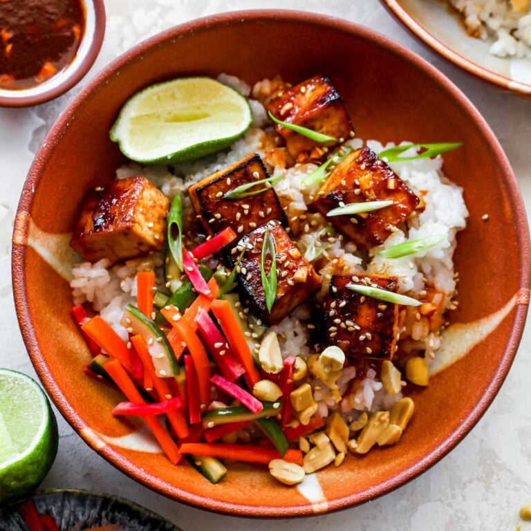Gochujang Tofu and Rice Bowls - Dishing Out Health