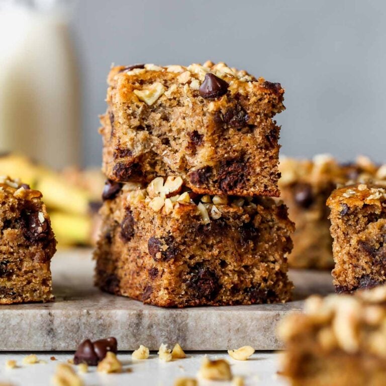 Chocolate Chip Banana Bread Bars - Dishing Out Health
