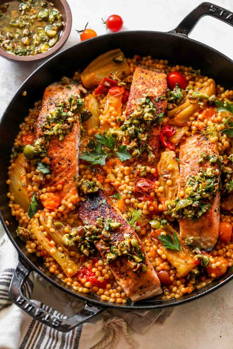 Mediterranean Salmon Skillet - Dishing Out Health