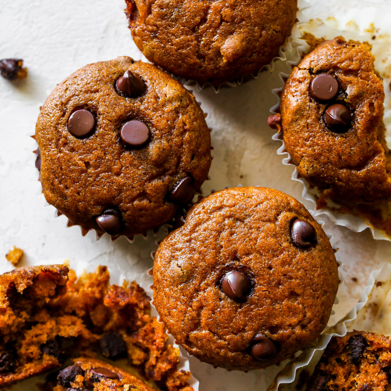 Pumpkin Chocolate Chip Muffins | Dishing Out Health