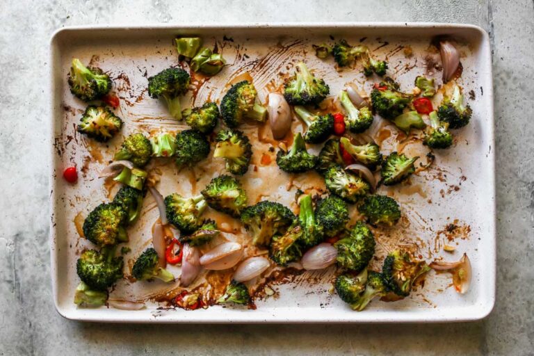 Roasted Broccoli with Chili-Garlic and Lime Sauce - Dishing Out Health