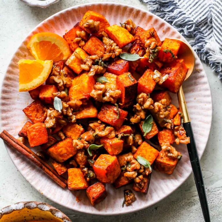 Roasted Butternut Squash with Candied Walnuts - Dishing Out Health