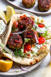 Falafel Gyros with Feta Tzatziki - Dishing Out Health