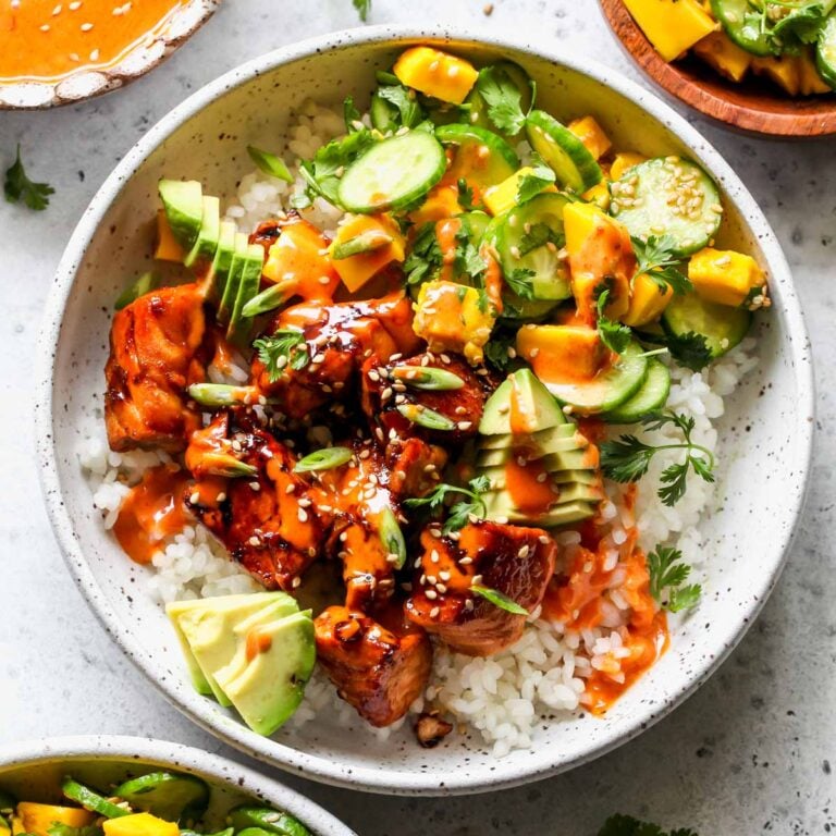 Firecracker Salmon Bowls - Dishing Out Health