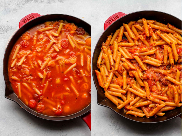 One Pan Creamy Tomato Pasta - Dishing Out Health