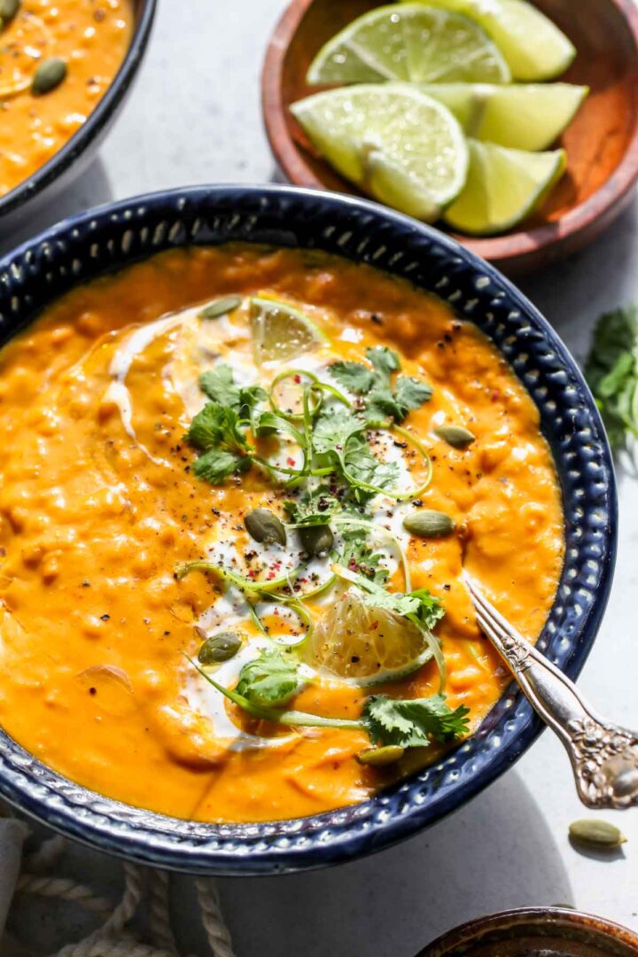 Pumpkin Red Lentil Soup - Dishing Out Health