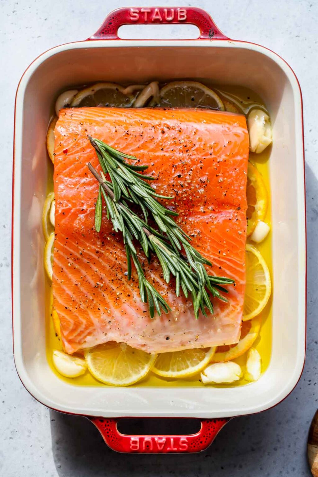 Garlic-Rosemary Citrus Slow Roasted Salmon - Dishing Out Health