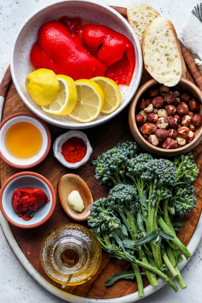 Charred Broccoli with Hazelnut Romesco - Dishing Out Health