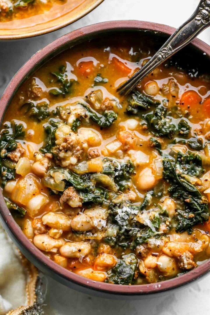 Chorizo White Bean Soup - Dishing Out Health