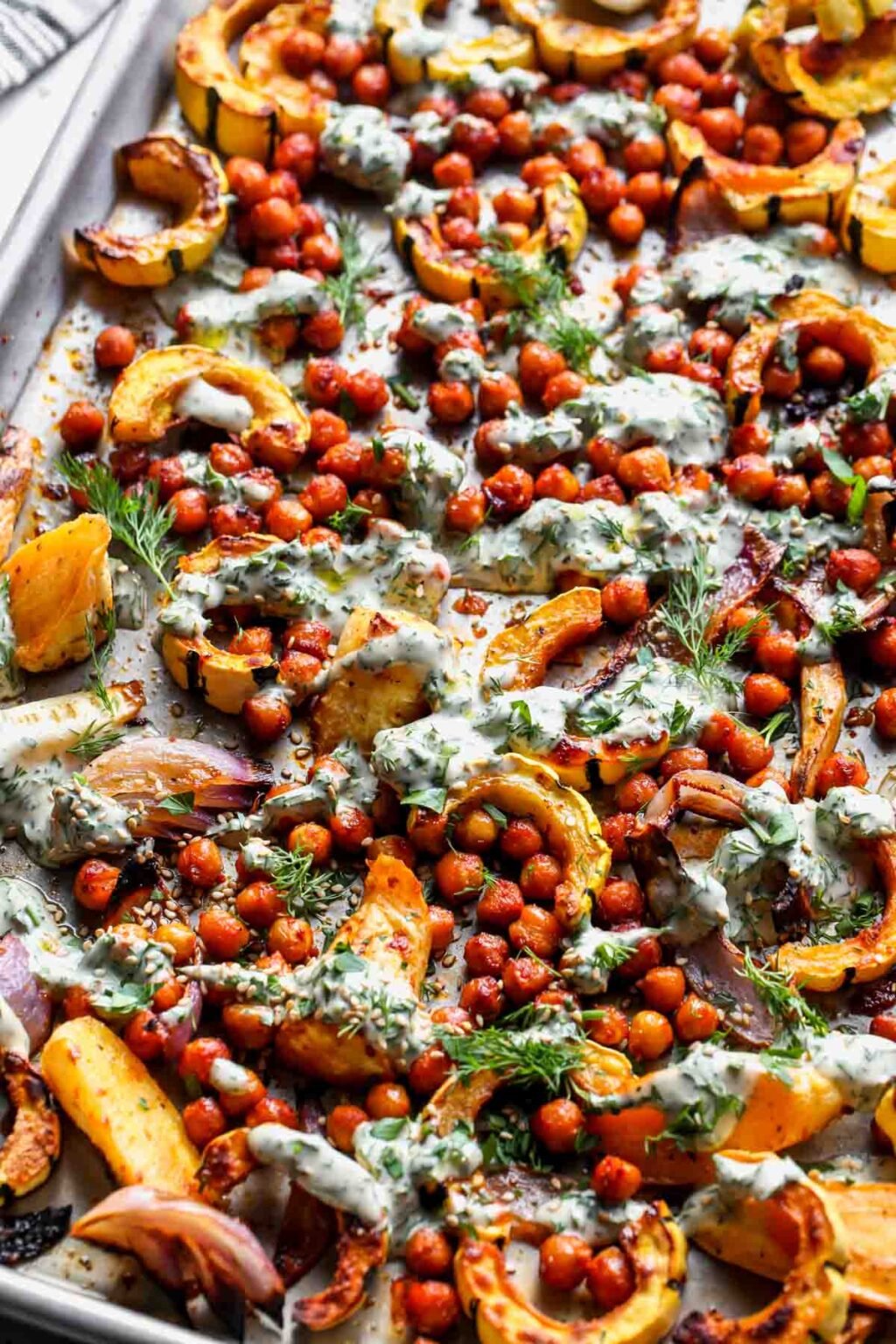 Sheet Pan Vegetable and Chickpea Bake - Dishing Out Health