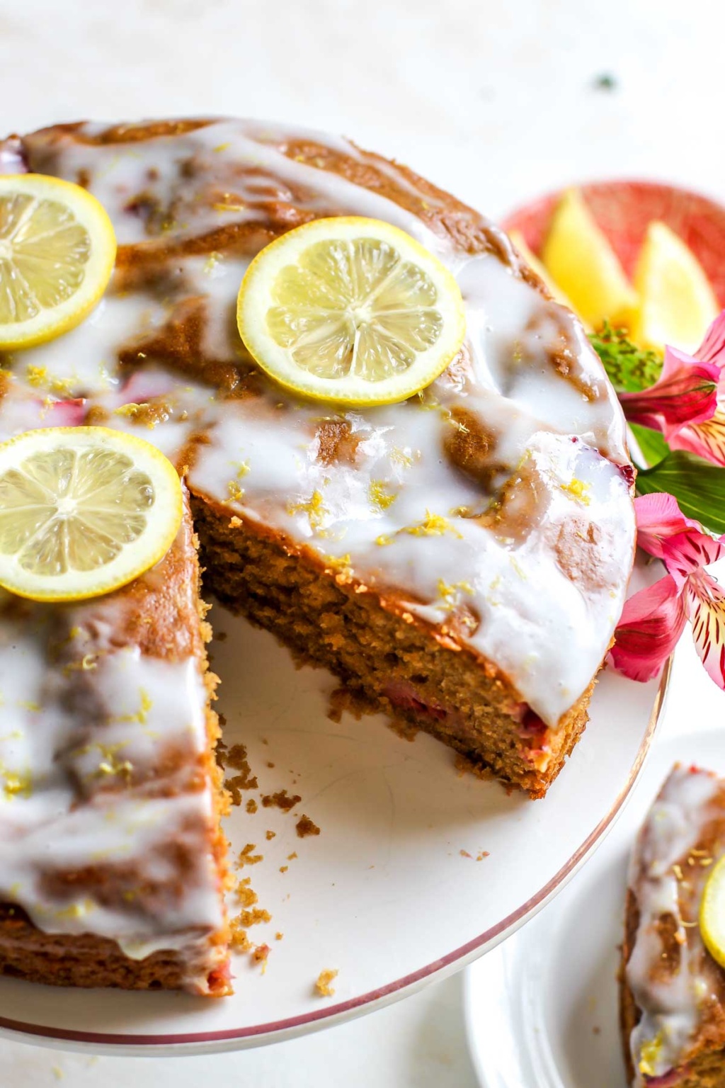 Strawberry-Lemon Cardamom Brunch Cake - Dishing Out Health