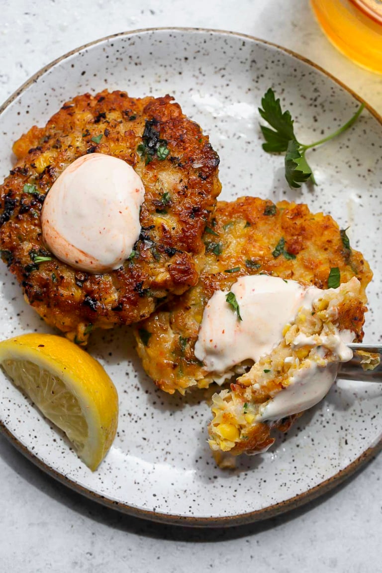 Shrimp and Corn Cakes - Dishing Out Health