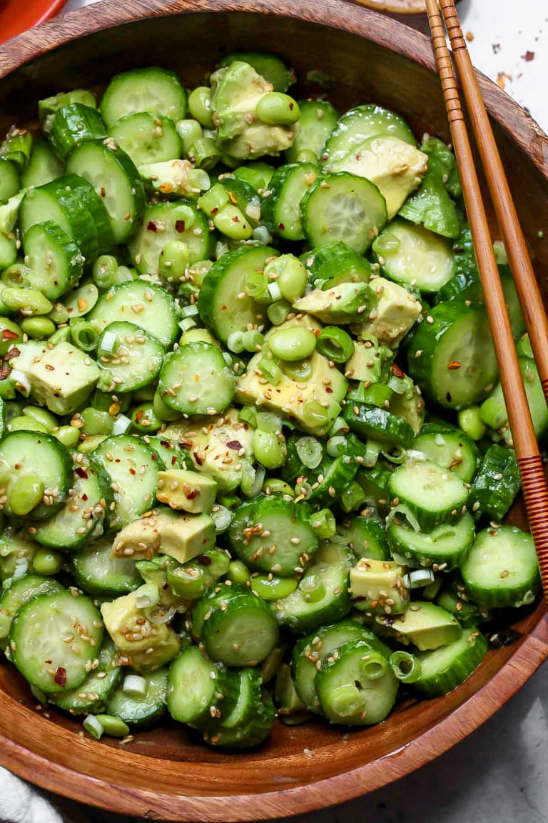 Cucumber Edamame Salad - Dishing Out Health