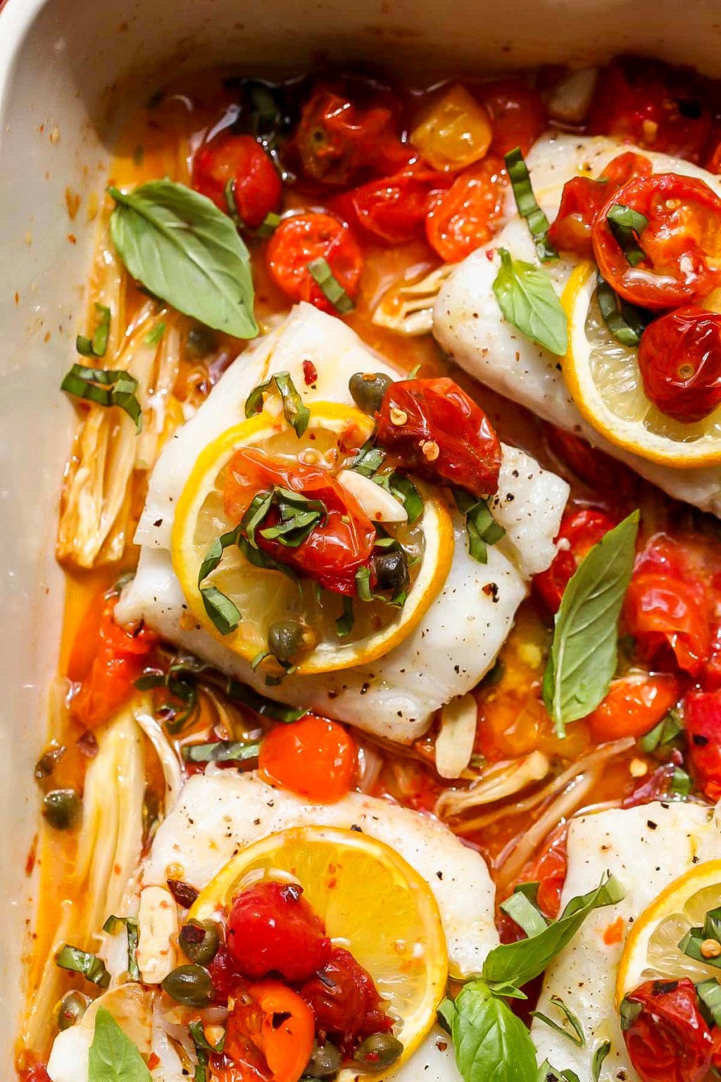Mediterranean Baked Cod - Dishing Out Health