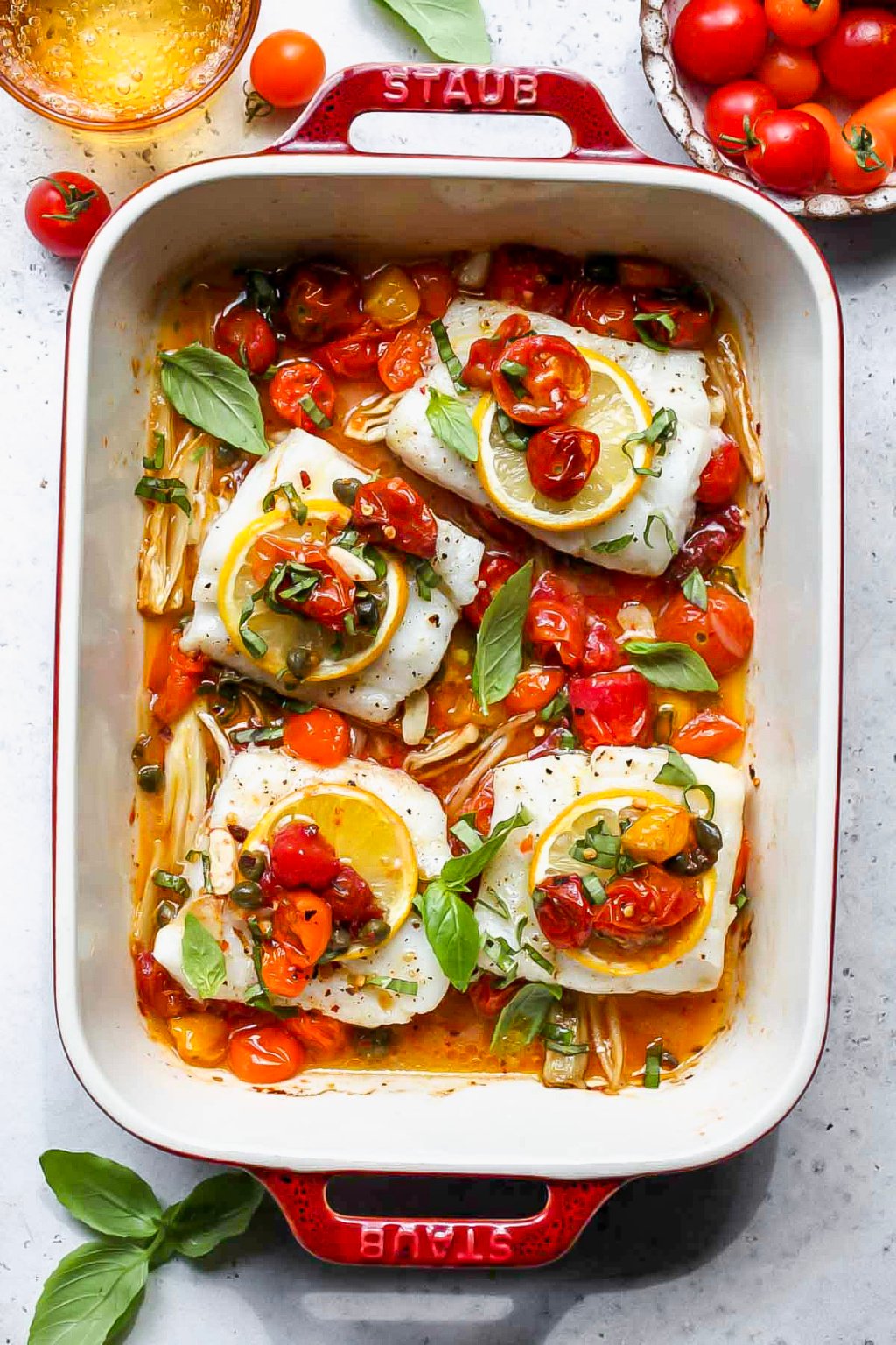 Mediterranean Baked Cod - Dishing Out Health