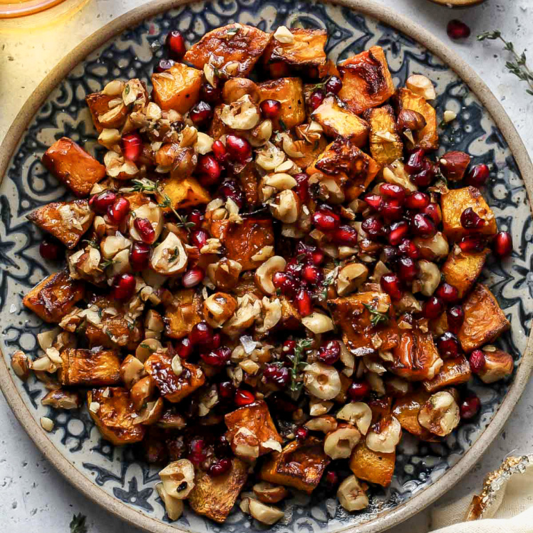 Butternut Squash with Brown Butter Hazelnuts - Dishing Out Health