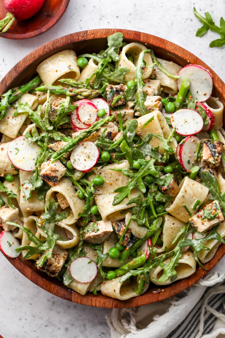 Honey Mustard Chicken Pasta Salad - Dishing Out Health