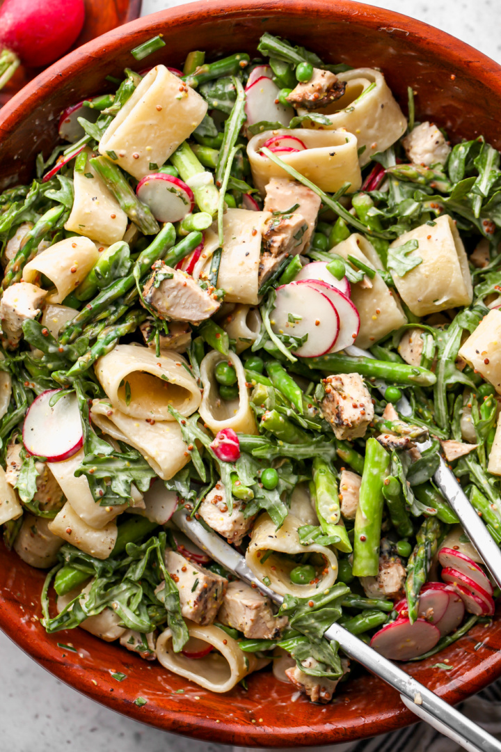 Honey Mustard Chicken Pasta Salad - Dishing Out Health