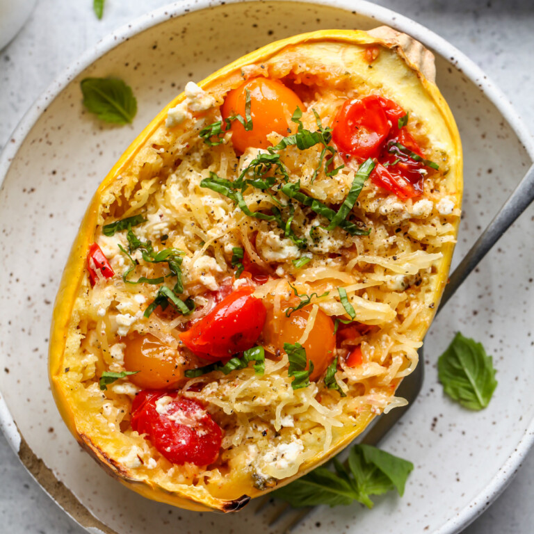 Baked Feta Spaghetti Squash - Dishing Out Health