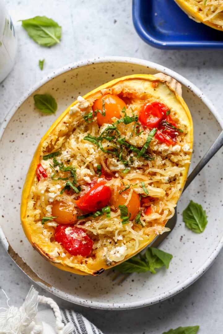 Baked Feta Spaghetti Squash - Dishing Out Health