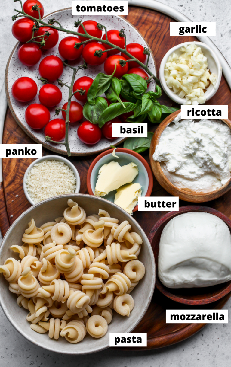Skillet Caprese Macaroni and Cheese - Dishing Out Health