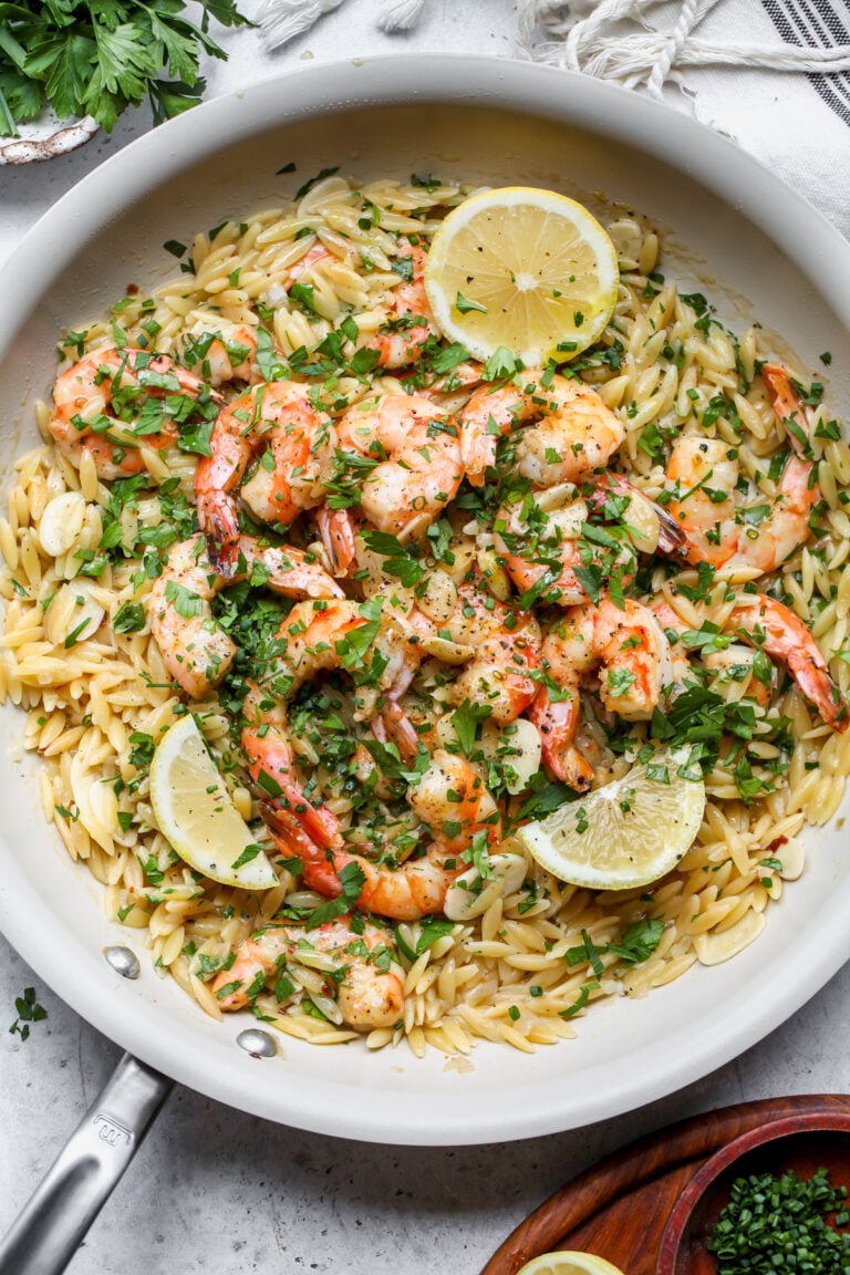 Shrimp Scampi Orzo Dishing Out Health
