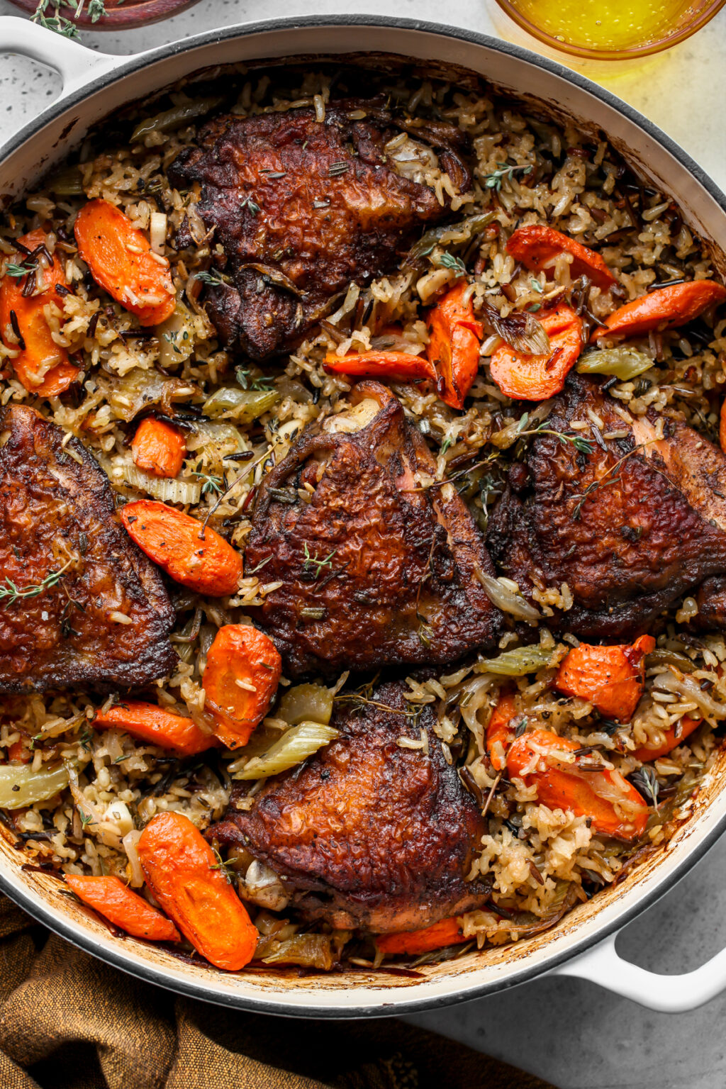 One Pan Herby Chicken and Wild Rice - Dishing Out Health