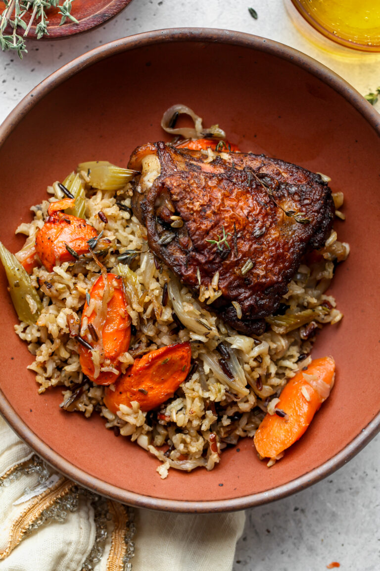 One Pan Herby Chicken and Wild Rice - Dishing Out Health