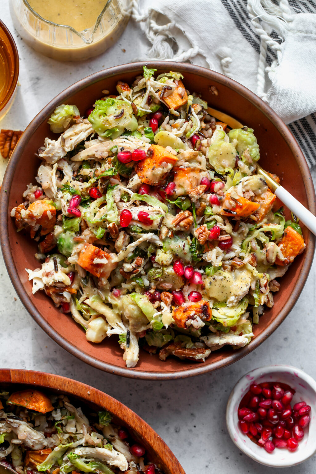 Harvest Fall Salad with Caramelized Shallot Dressing - Dishing Out Health