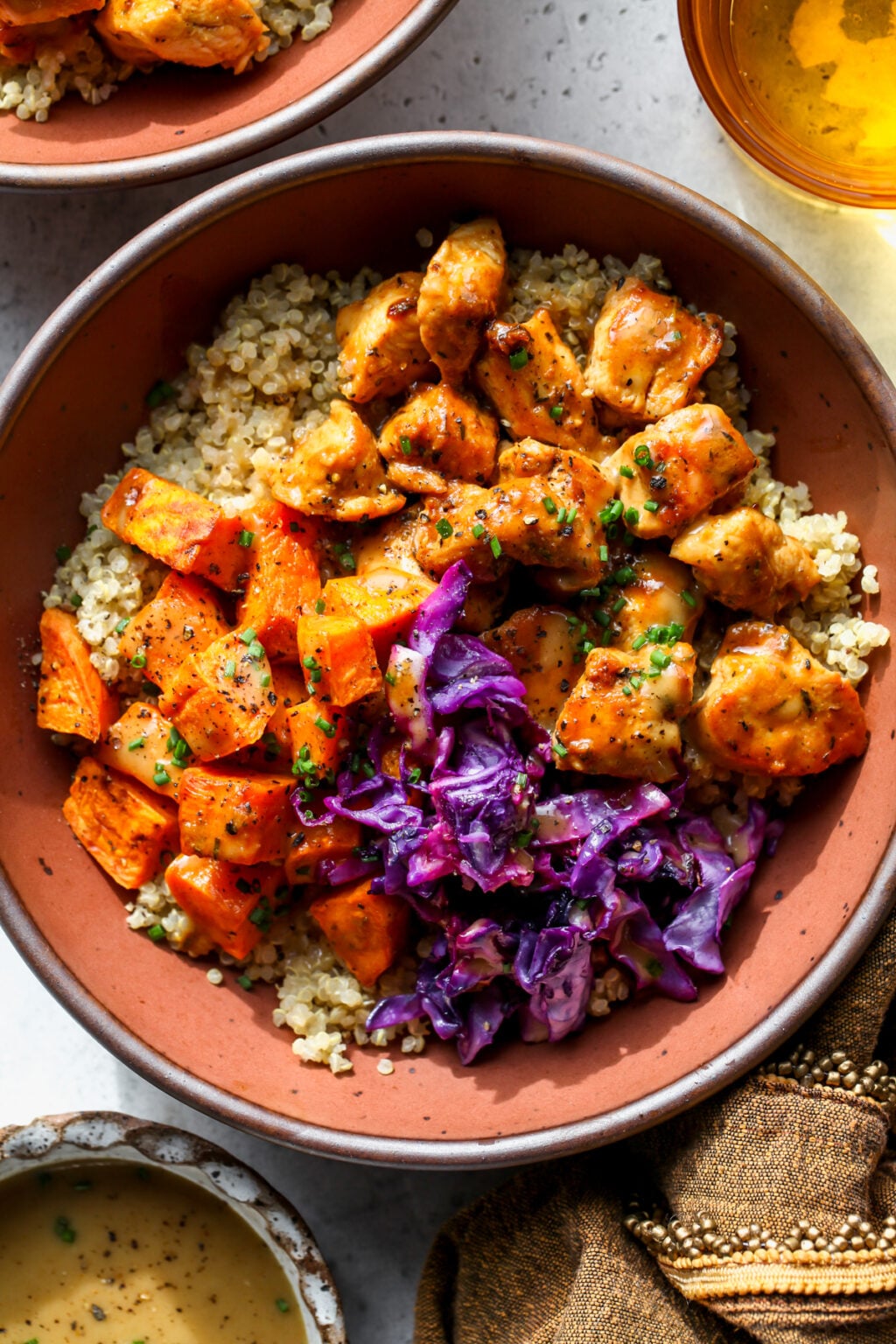Hot Honey Mustard Chicken Bowls - Dishing Out Health