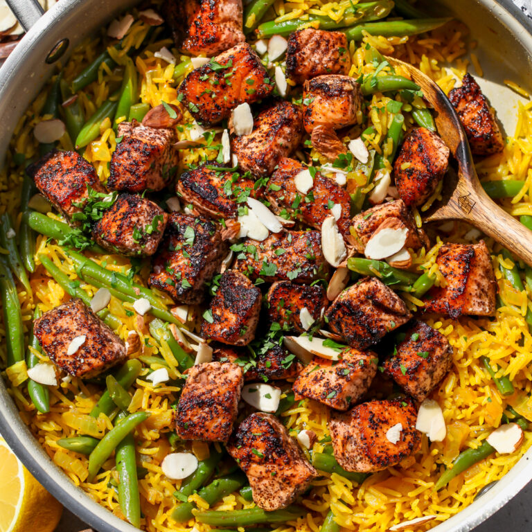 Sumac Salmon with Golden Rice - Dishing Out Health
