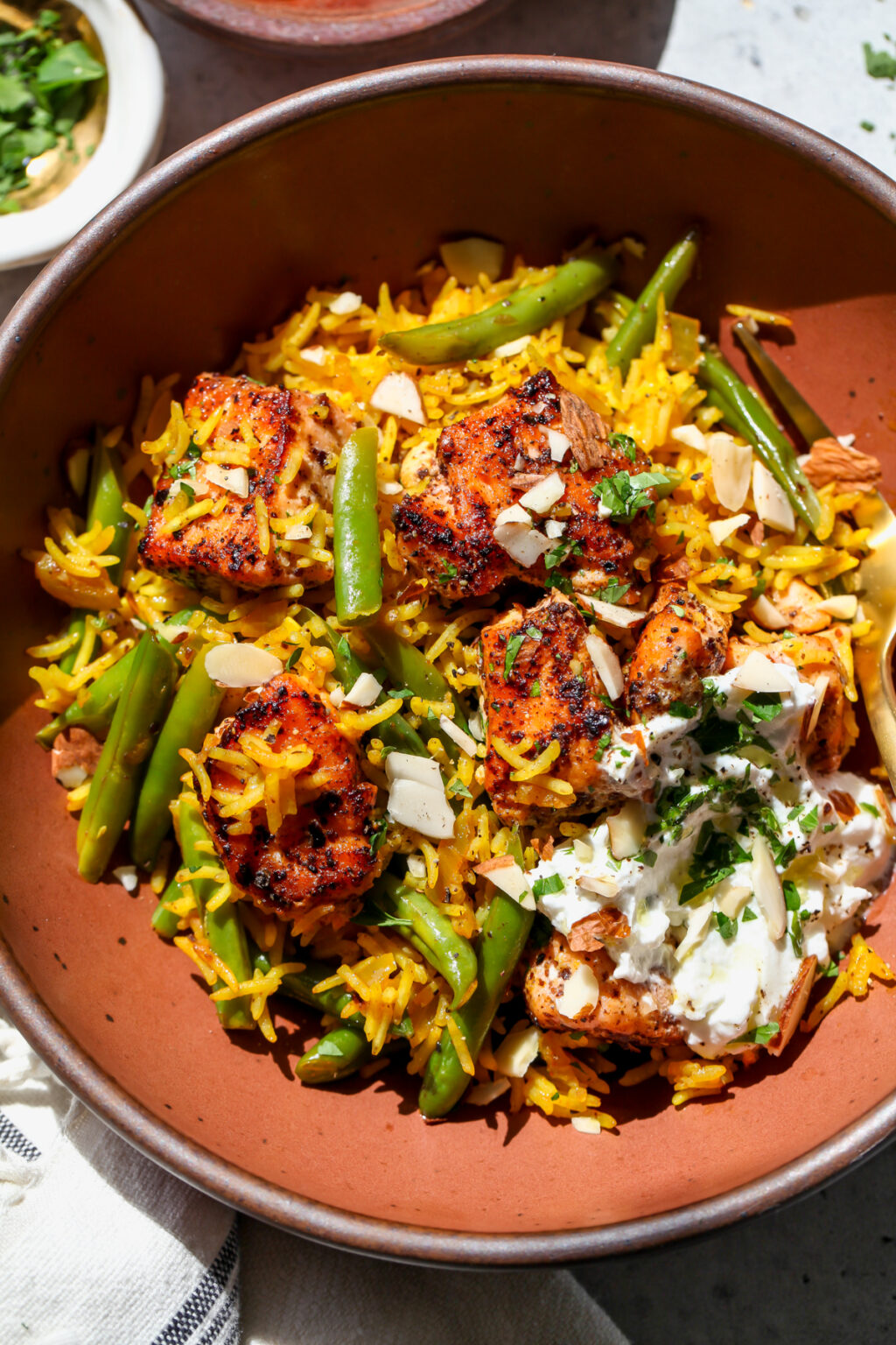 Sumac Salmon with Golden Rice - Dishing Out Health