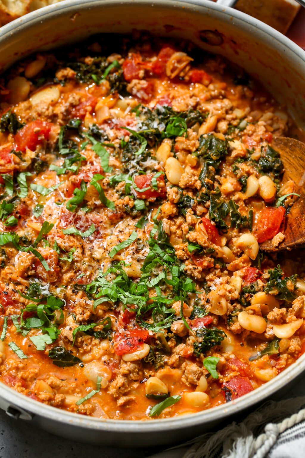 Tuscan Turkey and White Bean Skillet - Dishing Out Health